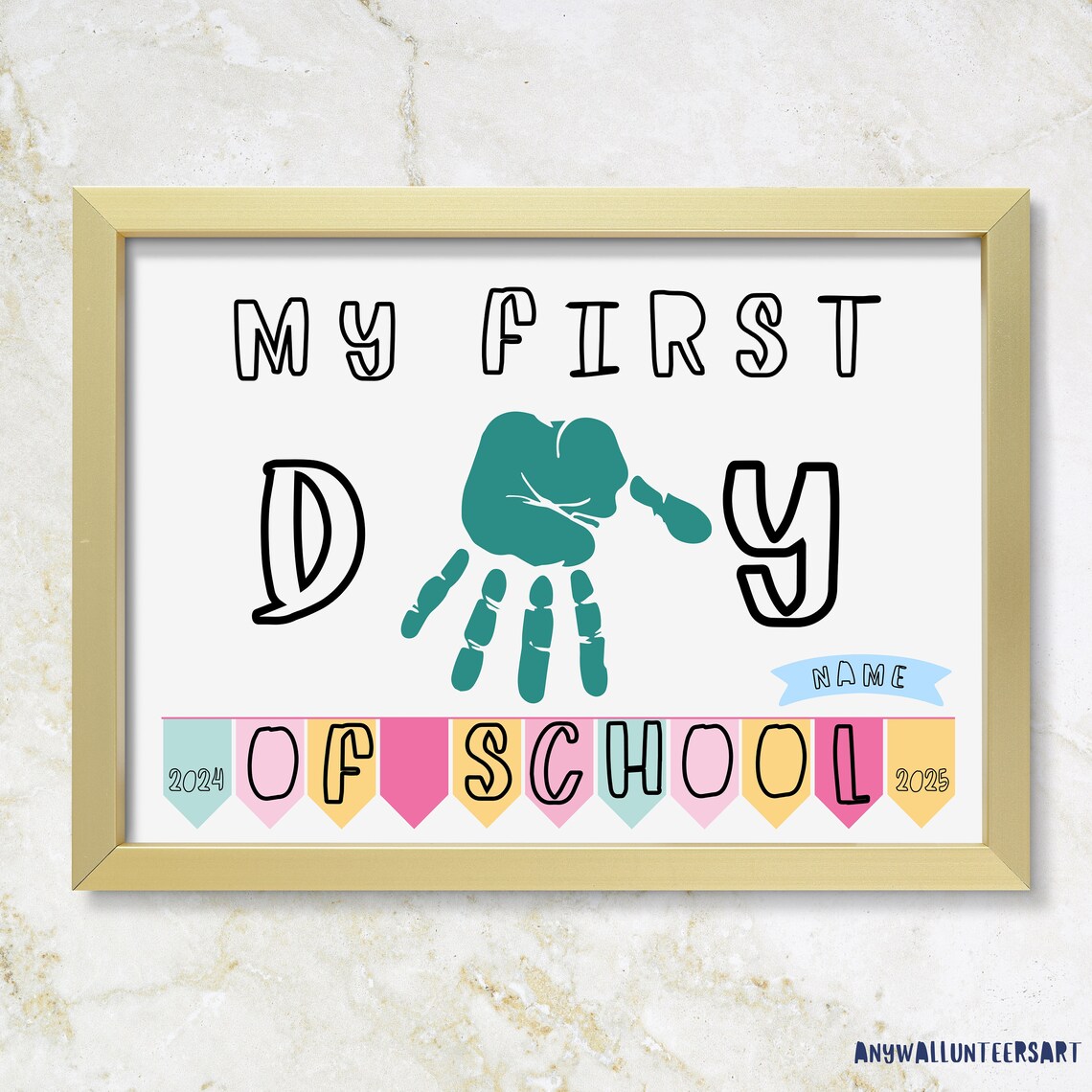 My First Day of School Handprint Craft,back to School Handprint Art ...
