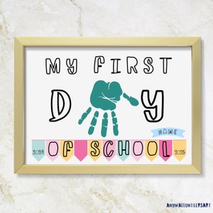 My First Day of School Handprint Craft,back to School Handprint Art ...