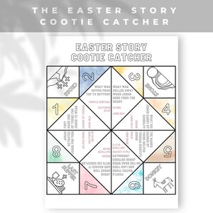 The Easter Story Cootie Catcher, Printable Sunday School Bible Activity ...