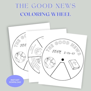 The Good News Coloring Wheel,sunday School Lesson Craft, Bible ...