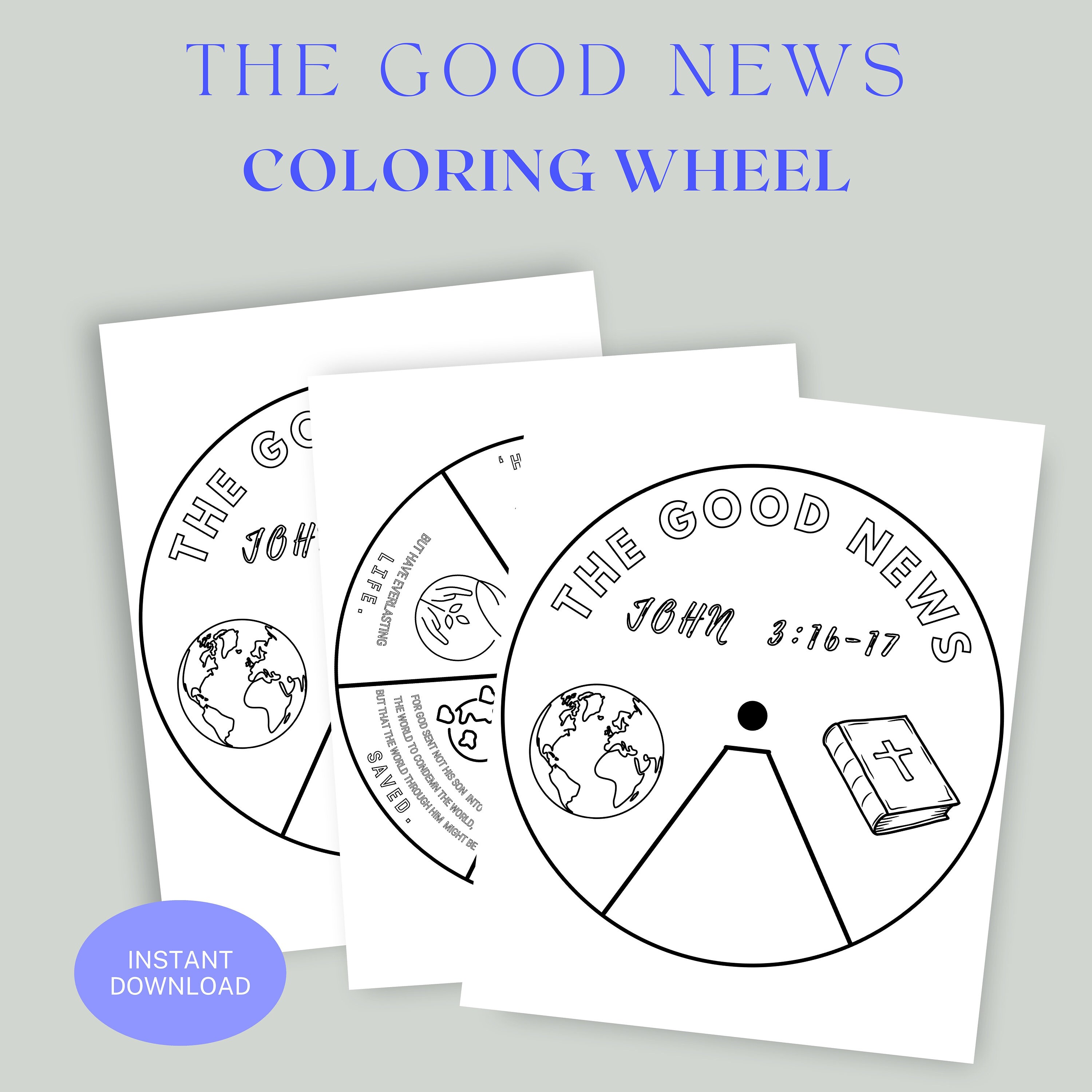 The Good News Coloring Wheel,sunday School Lesson Craft, Bible ...
