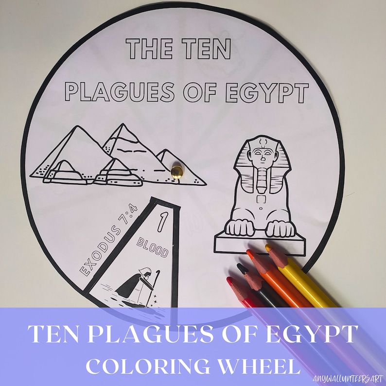 The Ten Plagues of Egypt Coloring Wheel, Printable Bible Activity, Kids ...