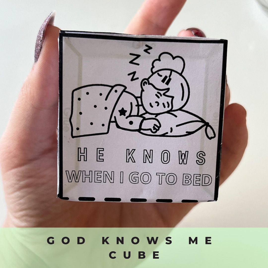 God Knows Me Coloring Cube, Sunday School Craft, Bible Coloring Page ...