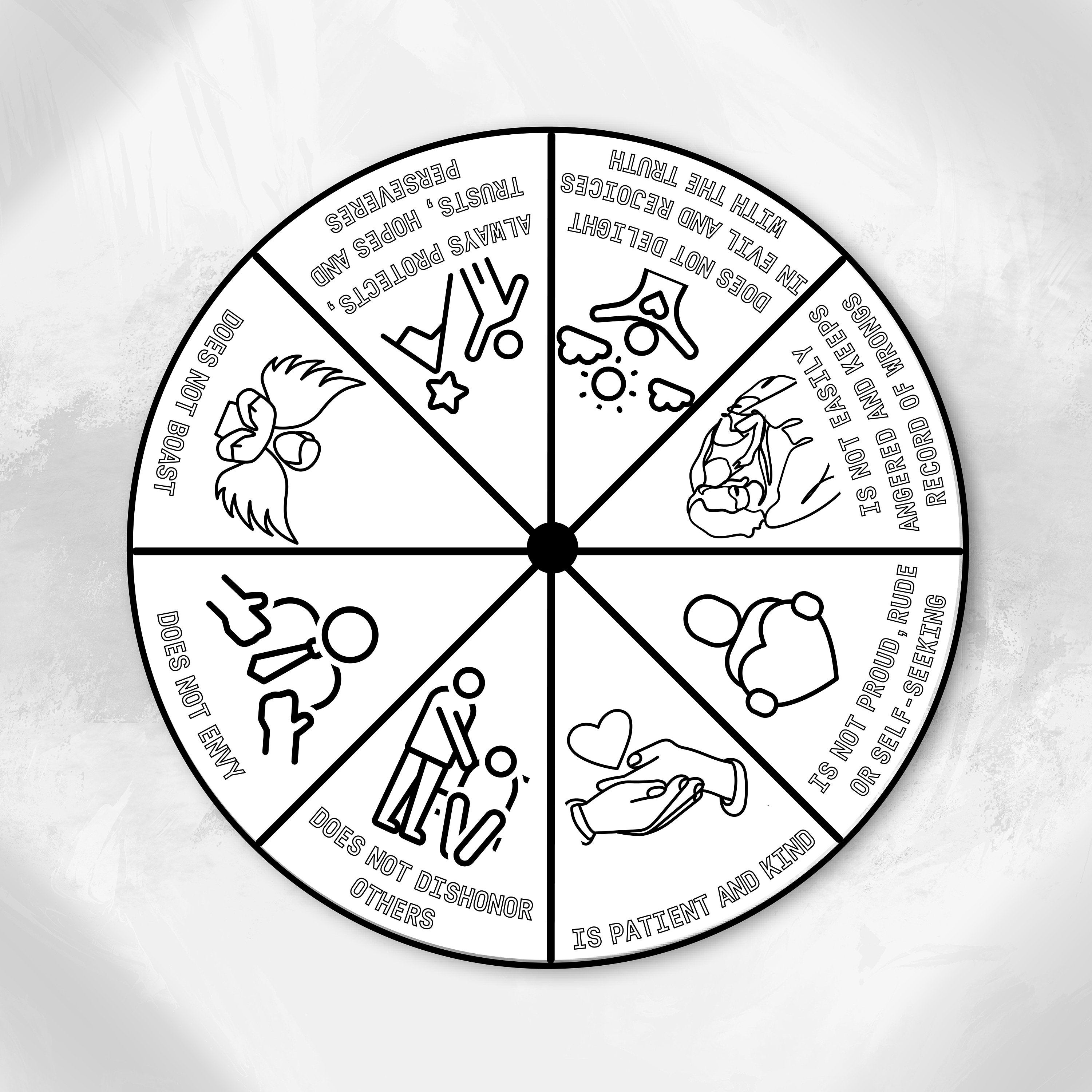 God is Love Coloring Wheel, Printable Sunday School Lesson, Bible Verse ...