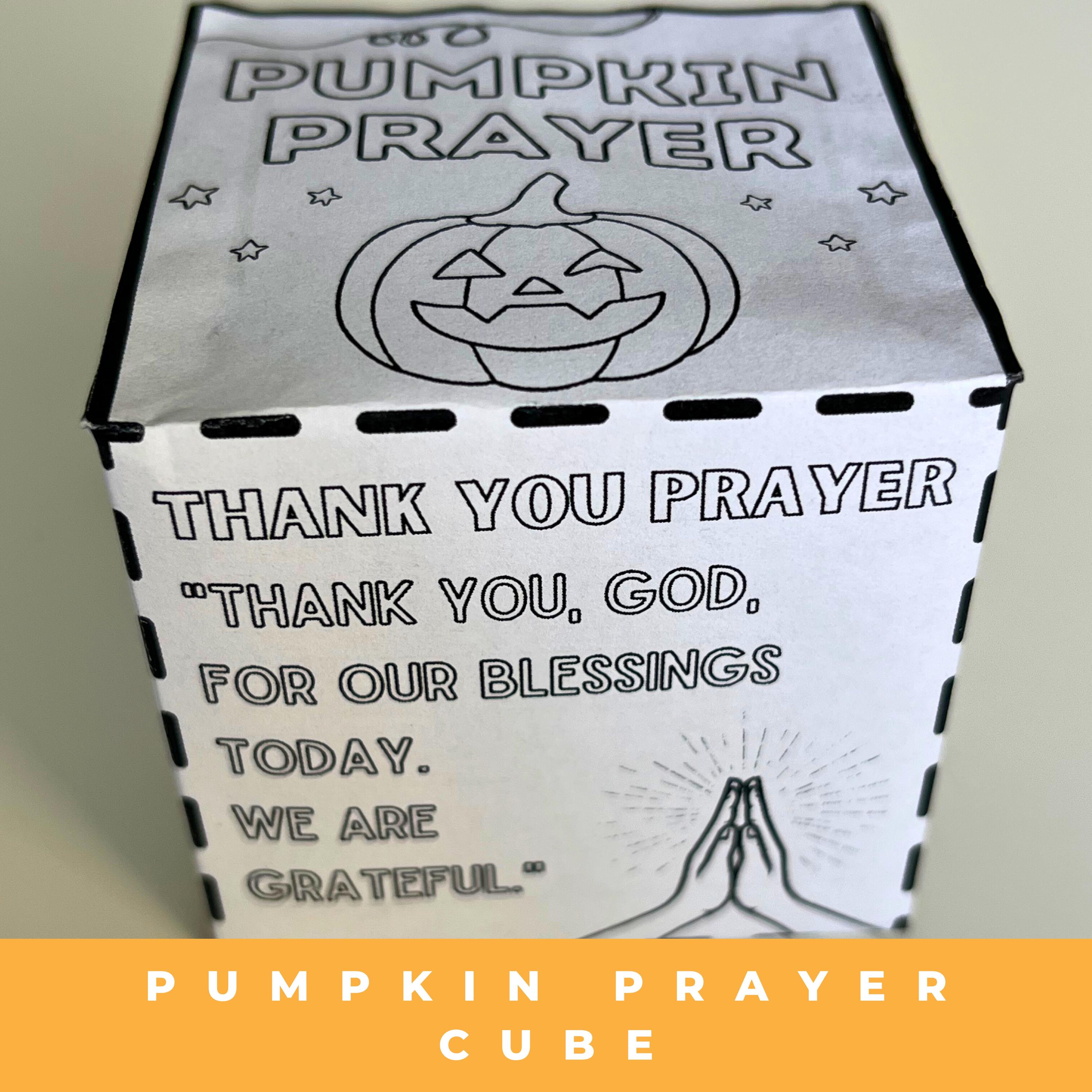Pumpkin Prayer Coloring Cube for Kids,christian Fall Craft,printable ...