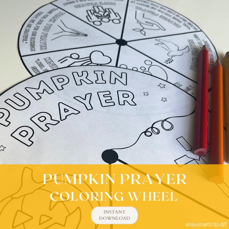 Pumpkin Prayer Coloring Wheel for Kids,christian Fall Craft,printable ...