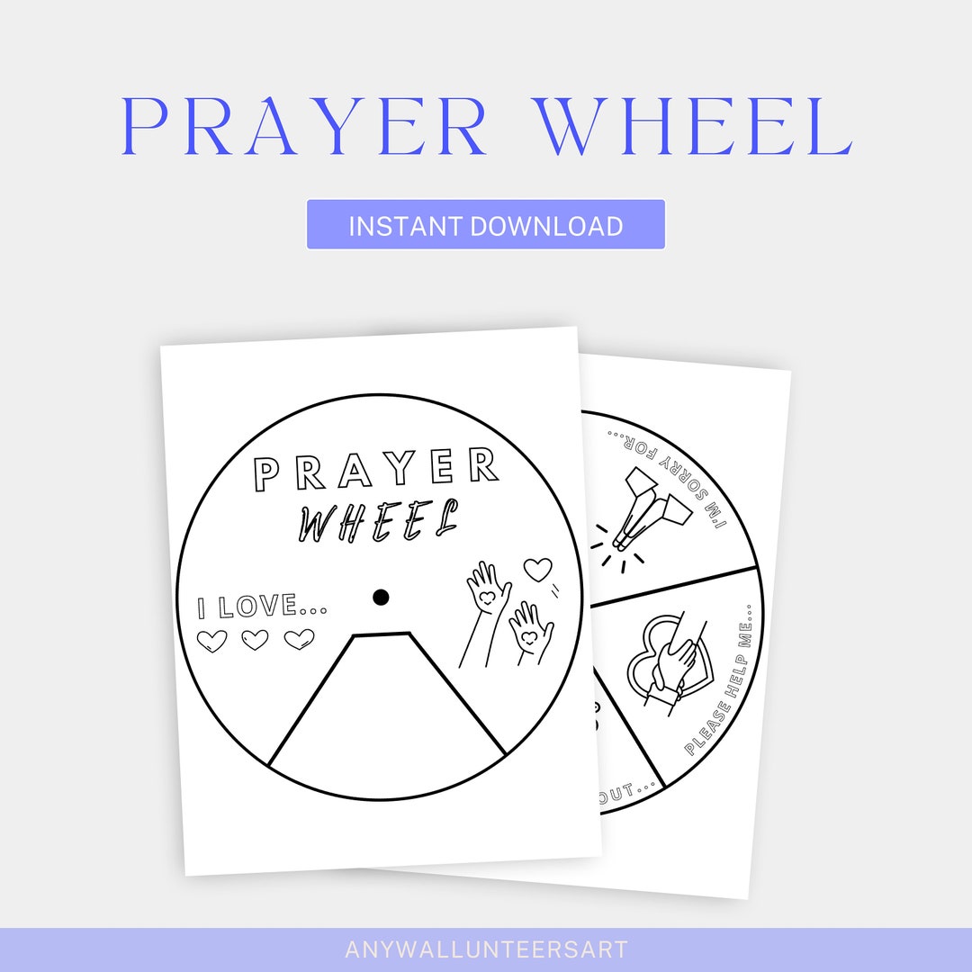 Printable Prayer Wheel for Kids, Bible Coloring Page Learning Sheet ...