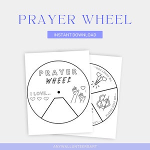 Printable Prayer Wheel for Kids, Bible Coloring Page Learning Sheet ...