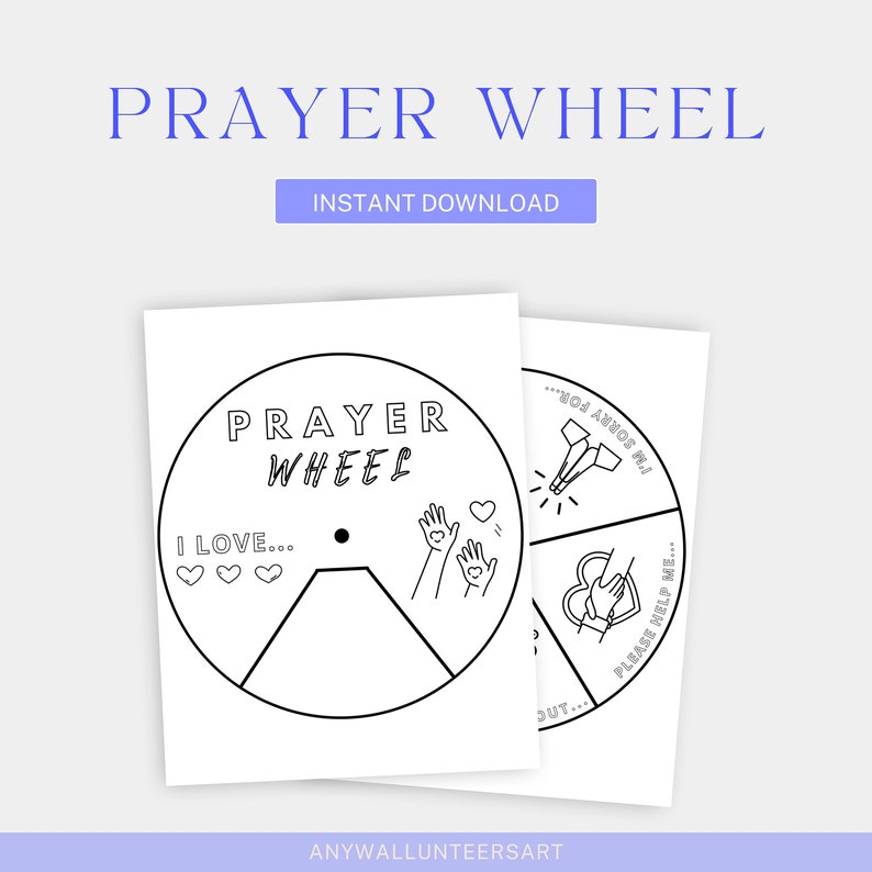 Printable Prayer Wheel for Kids, Bible Coloring Page Learning Sheet ...