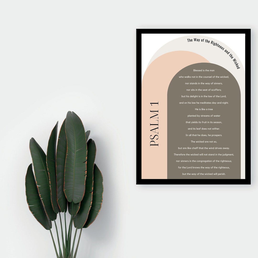 Psalm1 Scripture Wall Art Blessed is the Man Print Printable - Etsy