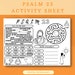 Psalm 23 Activity Sheet,bible Story Activity Placemat,bible Coloring ...