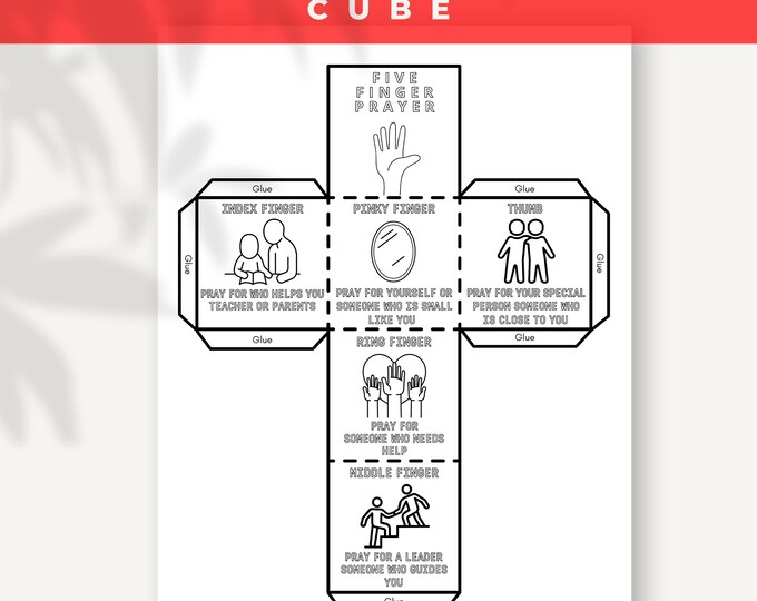 5 FINGER PRAYER Activity: Bible Coloring Page for Children (PDF Instant ...