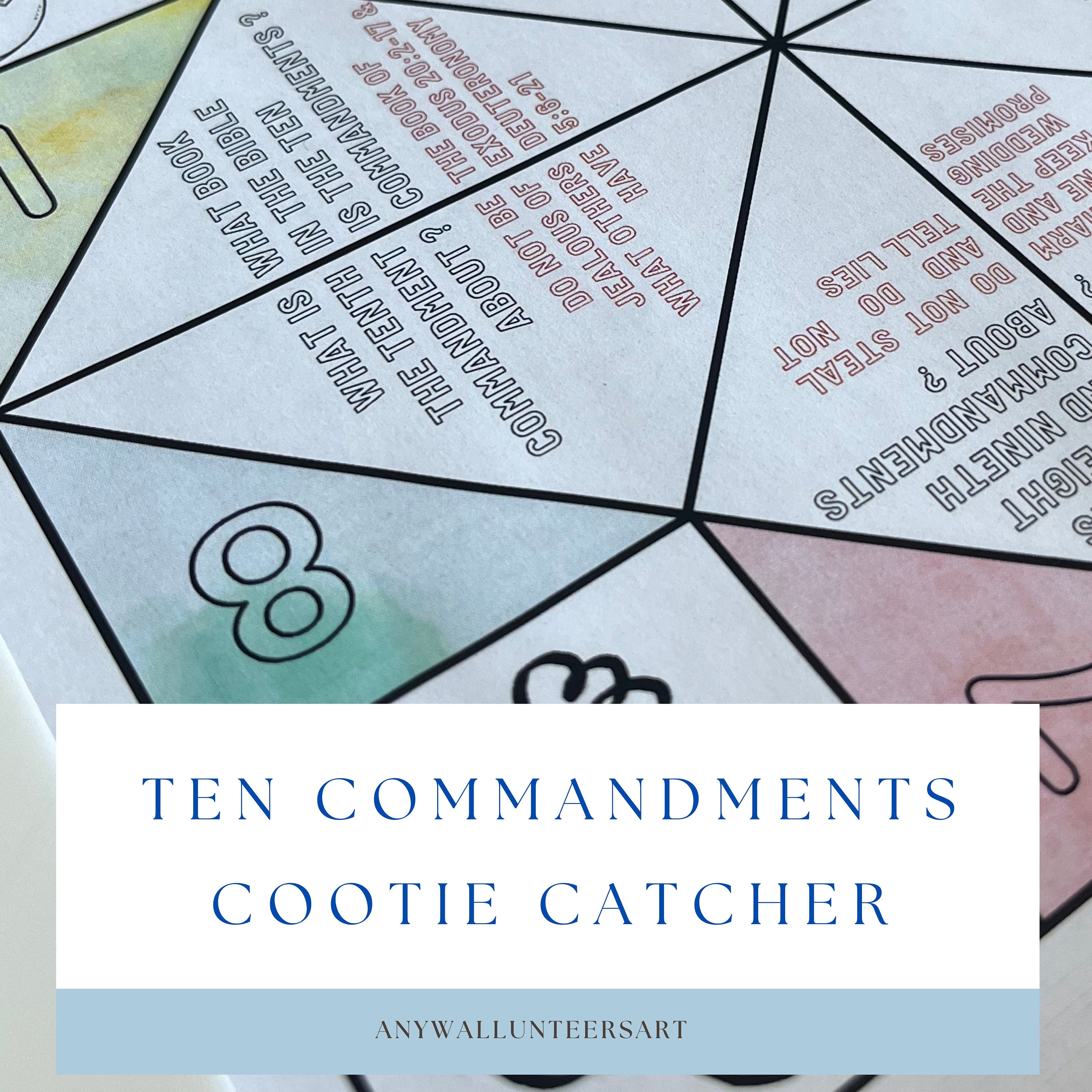 Ten Commandments Cootie Catcher Sunday School Bible Activity,ten ...