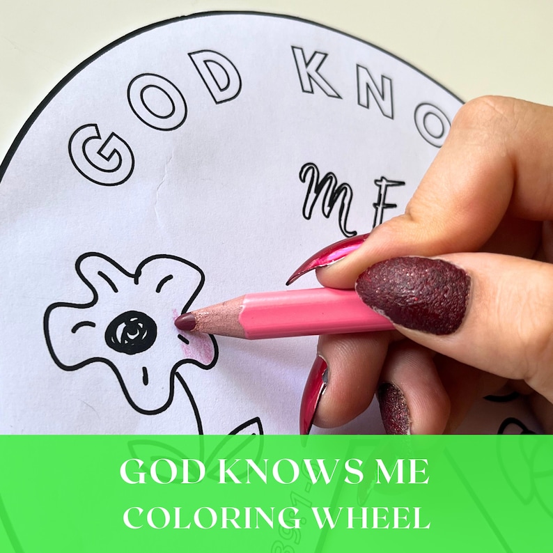 God Knows Me Coloring Wheel,sunday School Lesson Craft, Bible Scripture ...