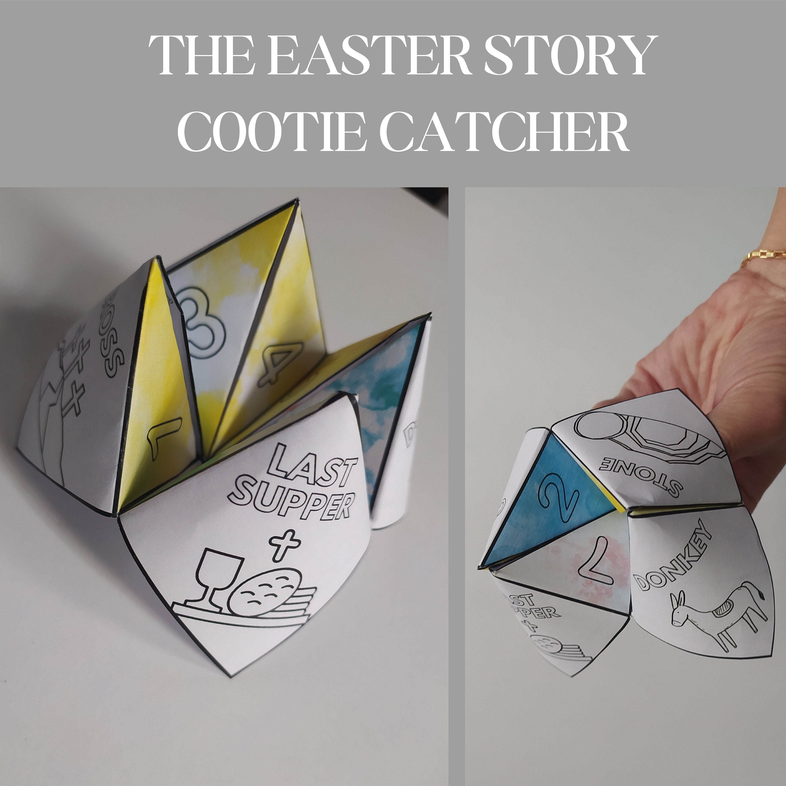 The Easter Story Cootie Catcher, Printable Sunday School Bible Activity ...