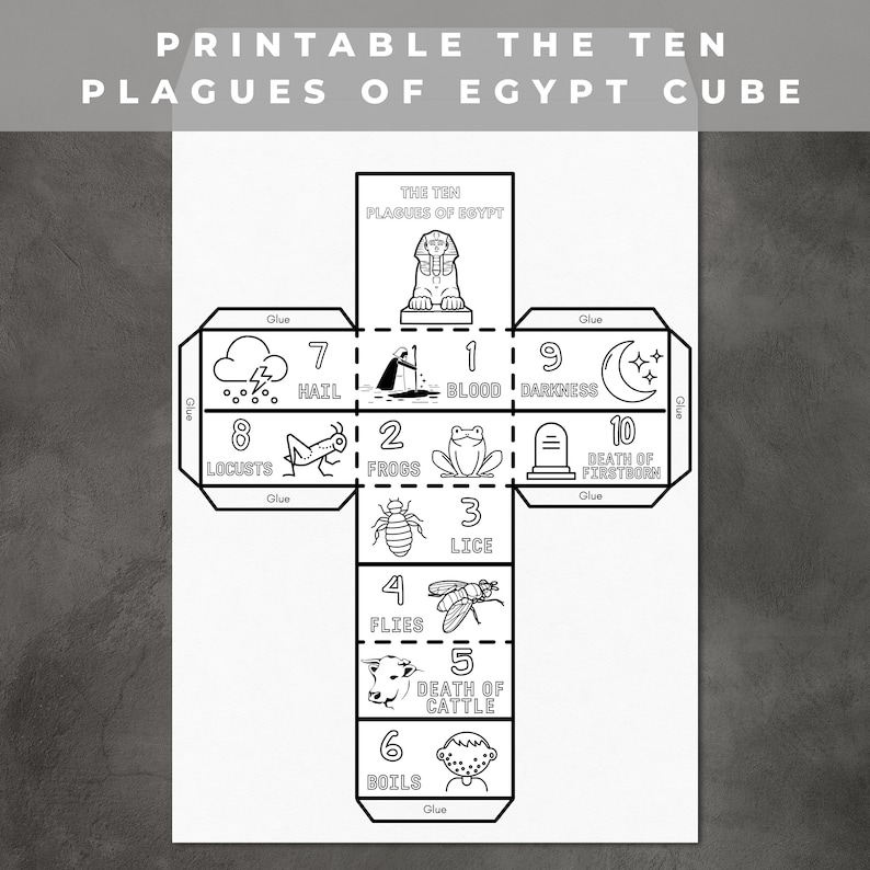 The Ten Plagues of Egypt Cube for Kids,bible Coloring Page Learning ...
