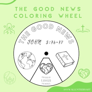 The Good News Coloring Wheel,sunday School Lesson Craft, Bible ...