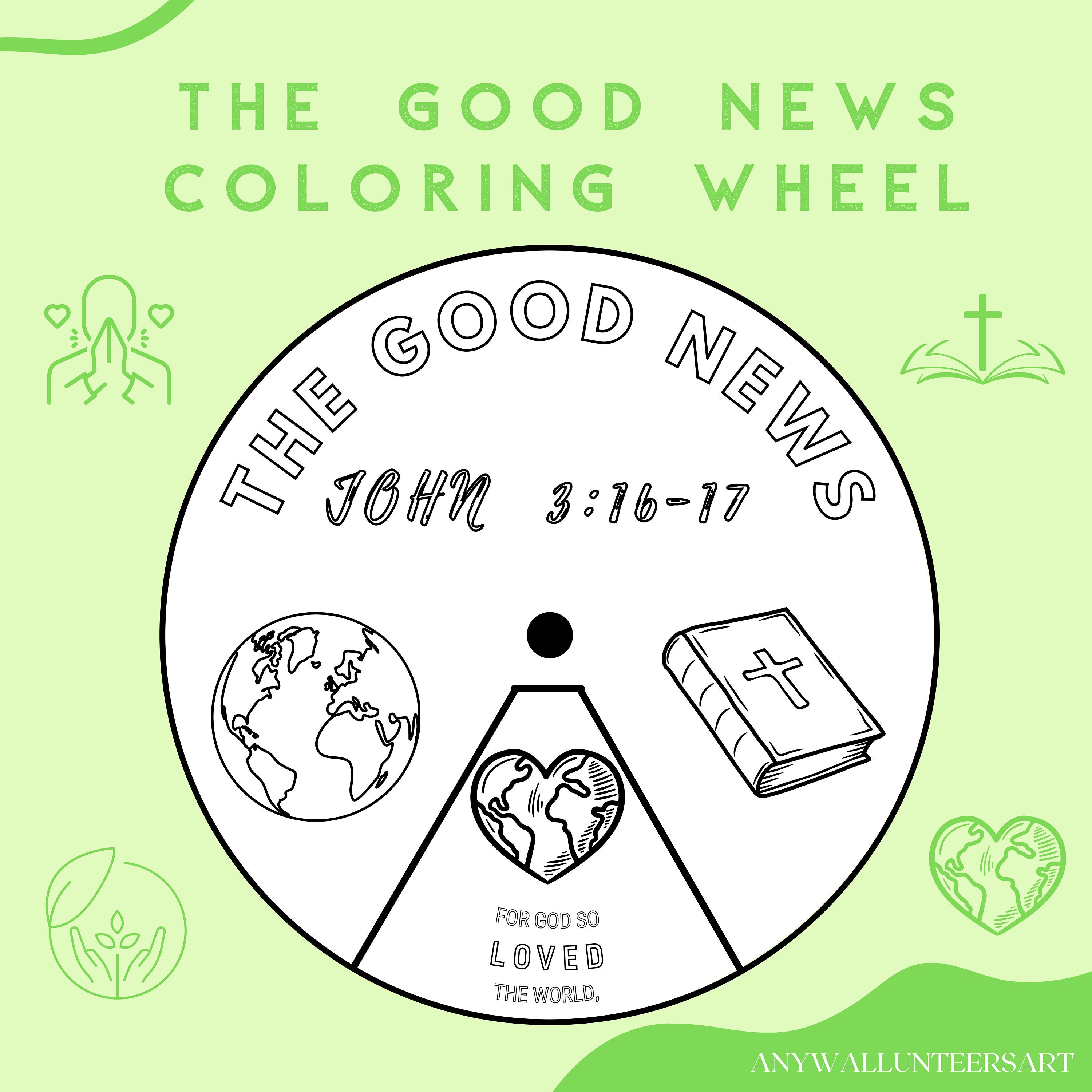 The Good News Coloring Wheel,sunday School Lesson Craft, Bible ...
