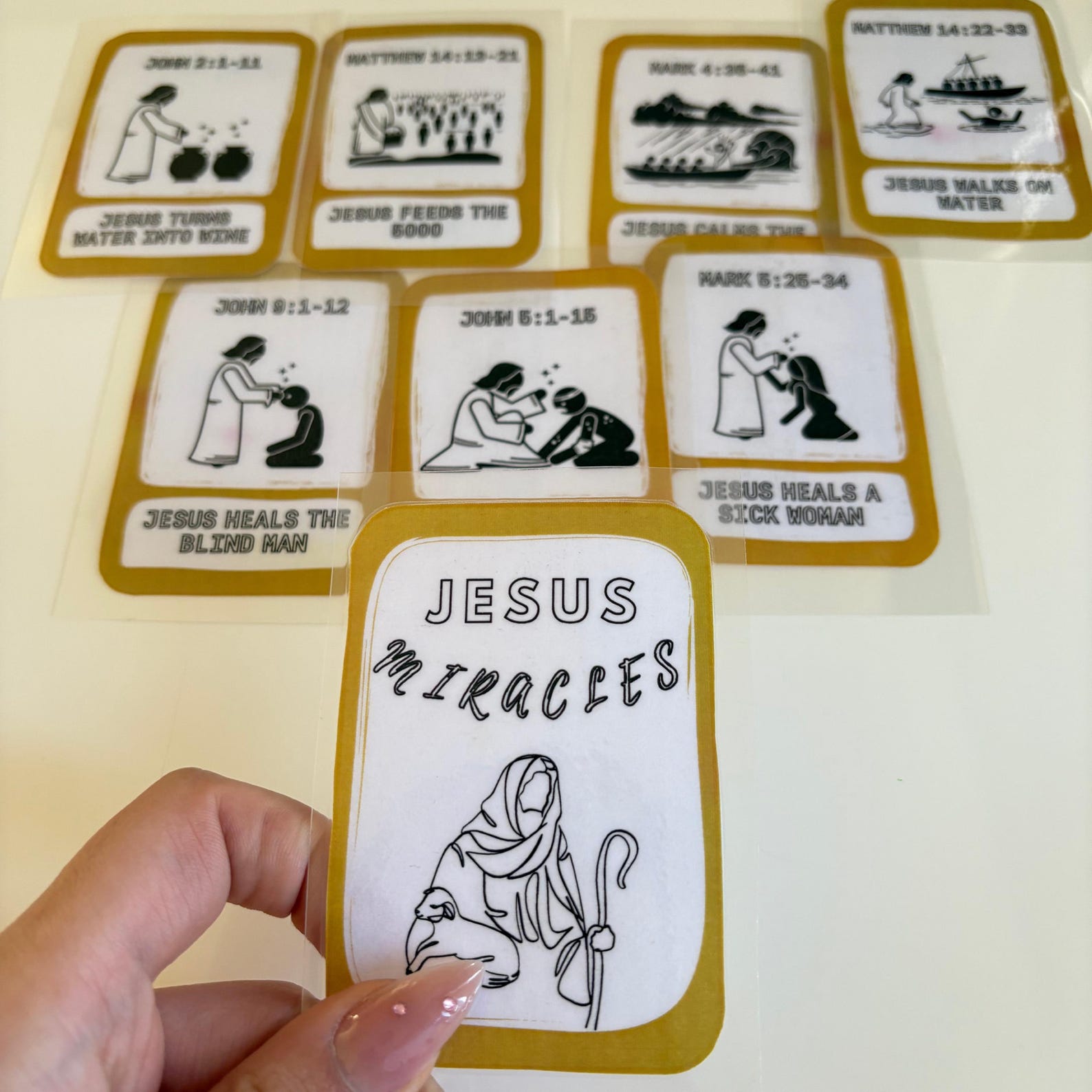 Jesus Miracles Coloring Flash Card, Printable Sunday School Lesson ...