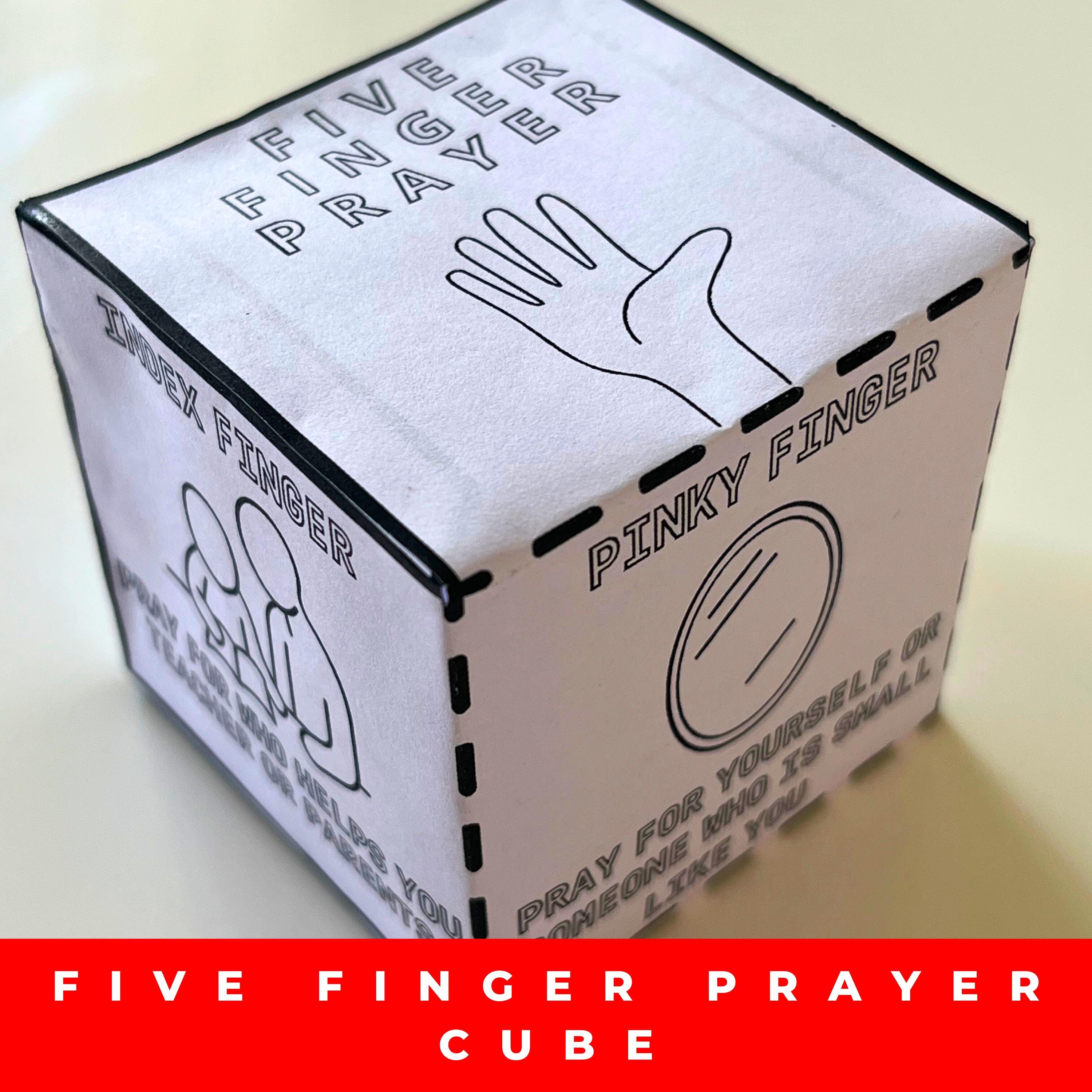 Five Finger Prayer Coloring Cube,printable Christian Craft,religious ...