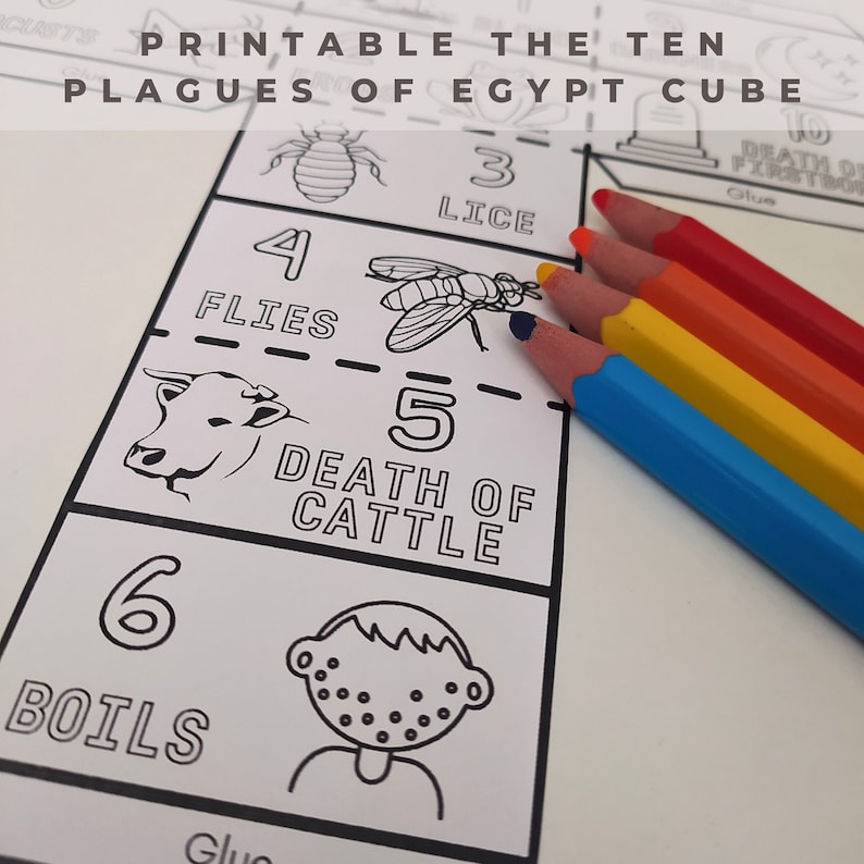 The Ten Plagues of Egypt Cube for Kids,bible Coloring Page Learning ...