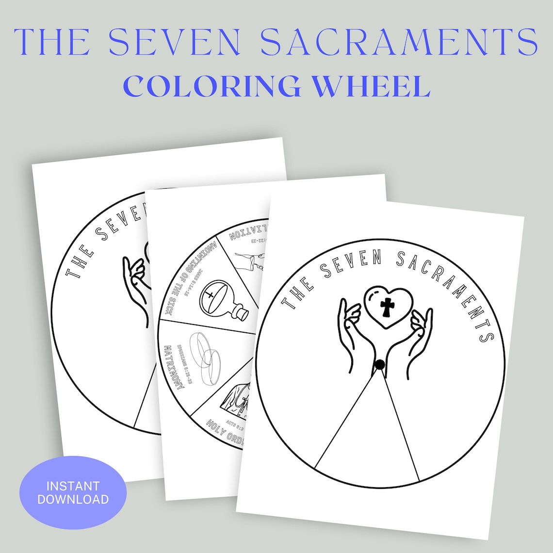 The Seven Sacraments Coloring Wheel, 7 Sacraments Coloring Page ...
