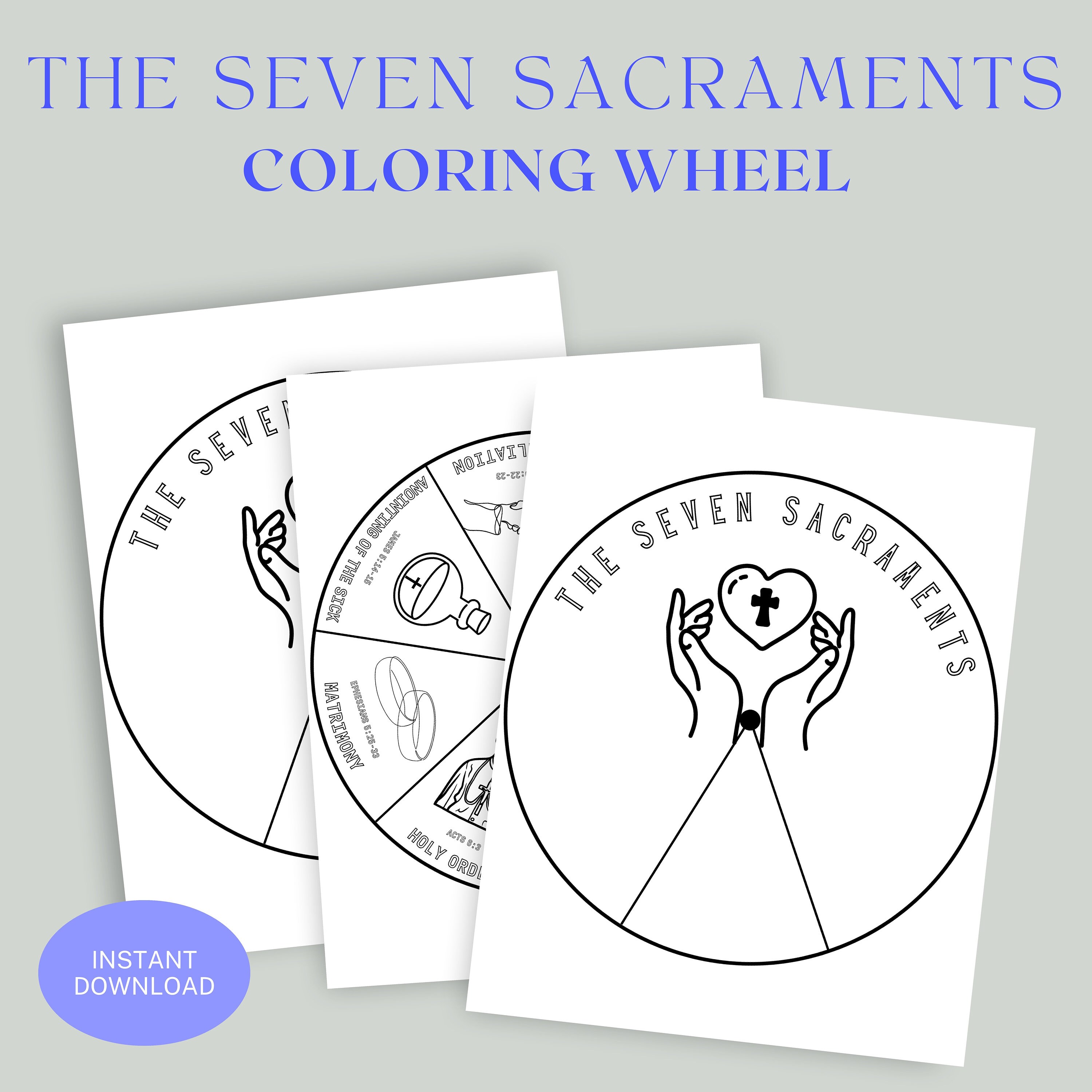 The Seven Sacraments Coloring Wheel, 7 Sacraments Coloring Page ...