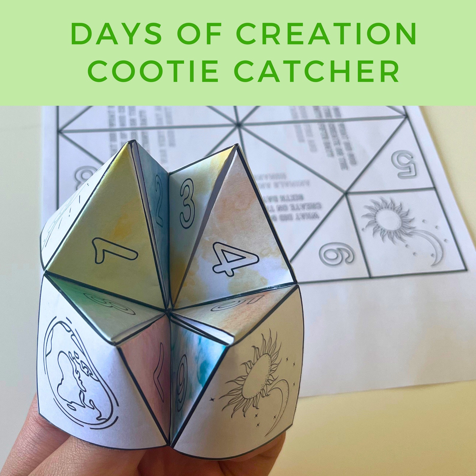 Days of Creation Cootie Catcher Sunday School Bible Activity, Days of ...