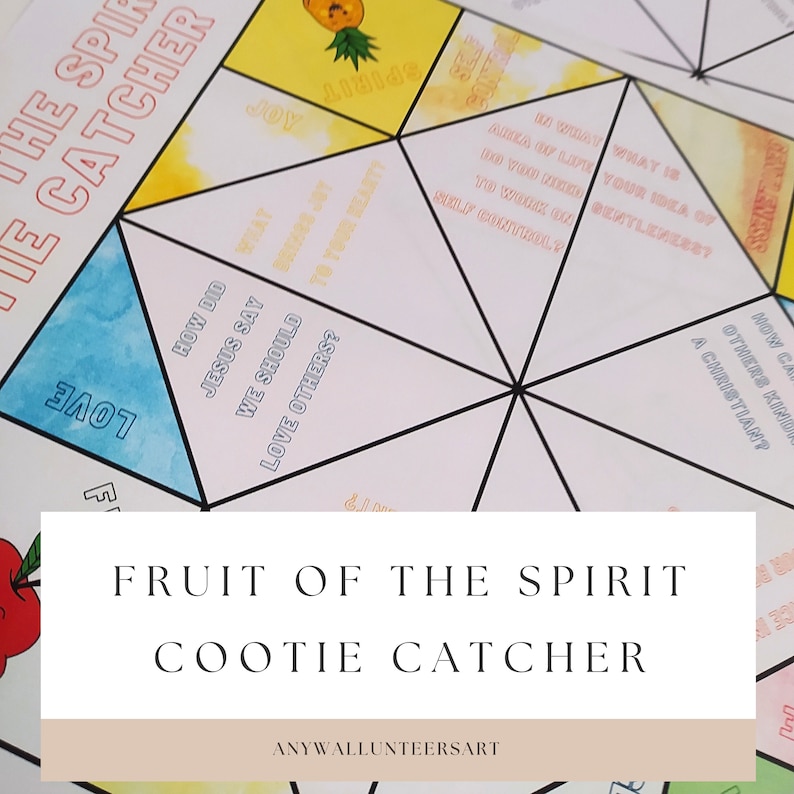 Fruit of the Spirit Cootie Catcher Sunday School Bible Activity, Fruit ...