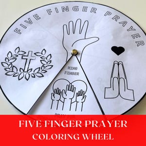 Five Finger Prayer Coloring Wheel,sunday School Craft, Bible Scripture ...