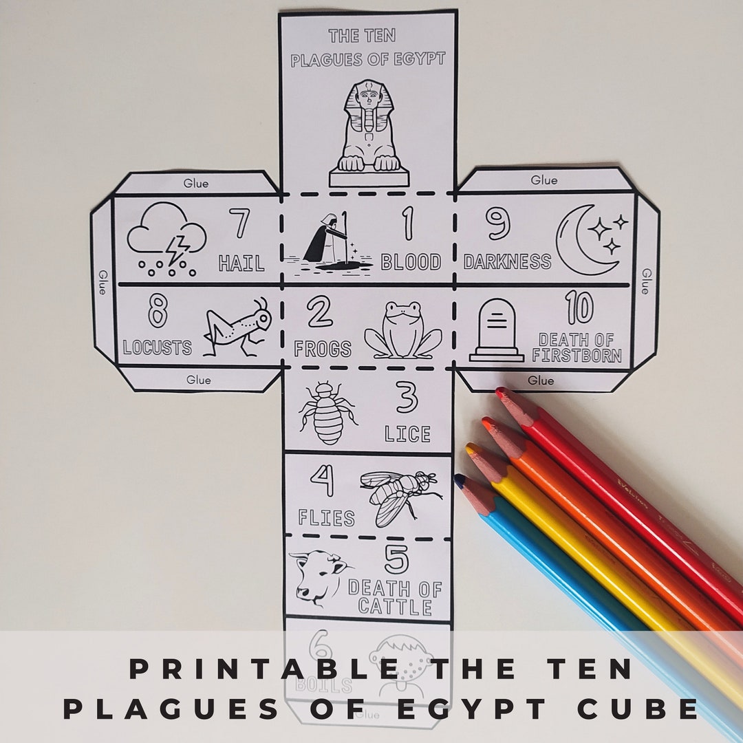The Ten Plagues of Egypt Cube for Kids,bible Coloring Page Learning ...