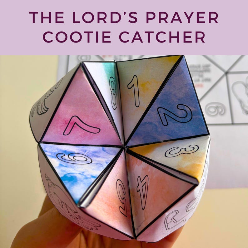 The Lord's Prayer Cootie Catcher Printable | Bible Craft for Kids ...