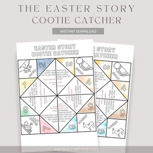 The Easter Story Cootie Catcher, Printable Sunday School Bible Activity ...