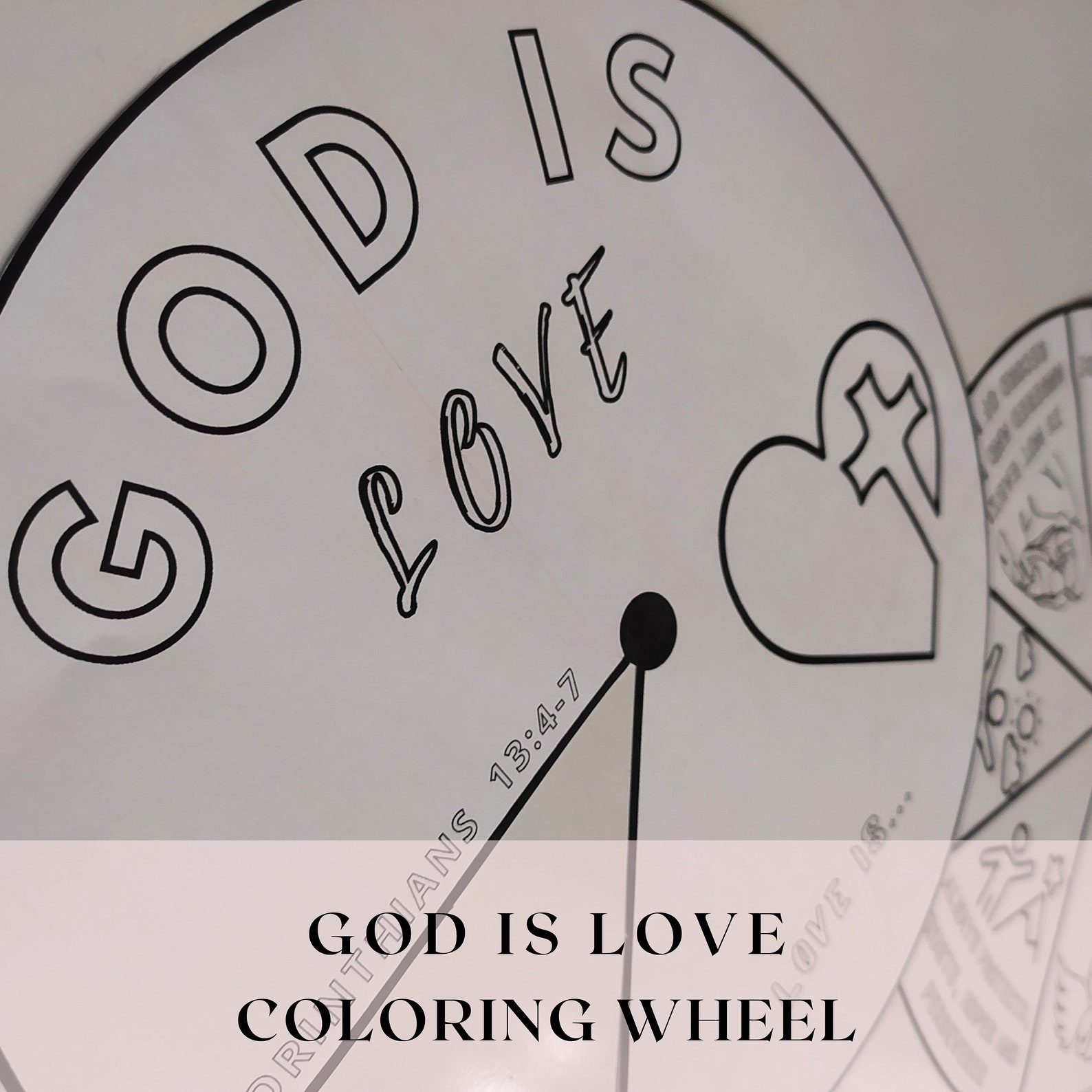 God is Love Coloring Wheel, Printable Sunday School Lesson, Bible Verse ...