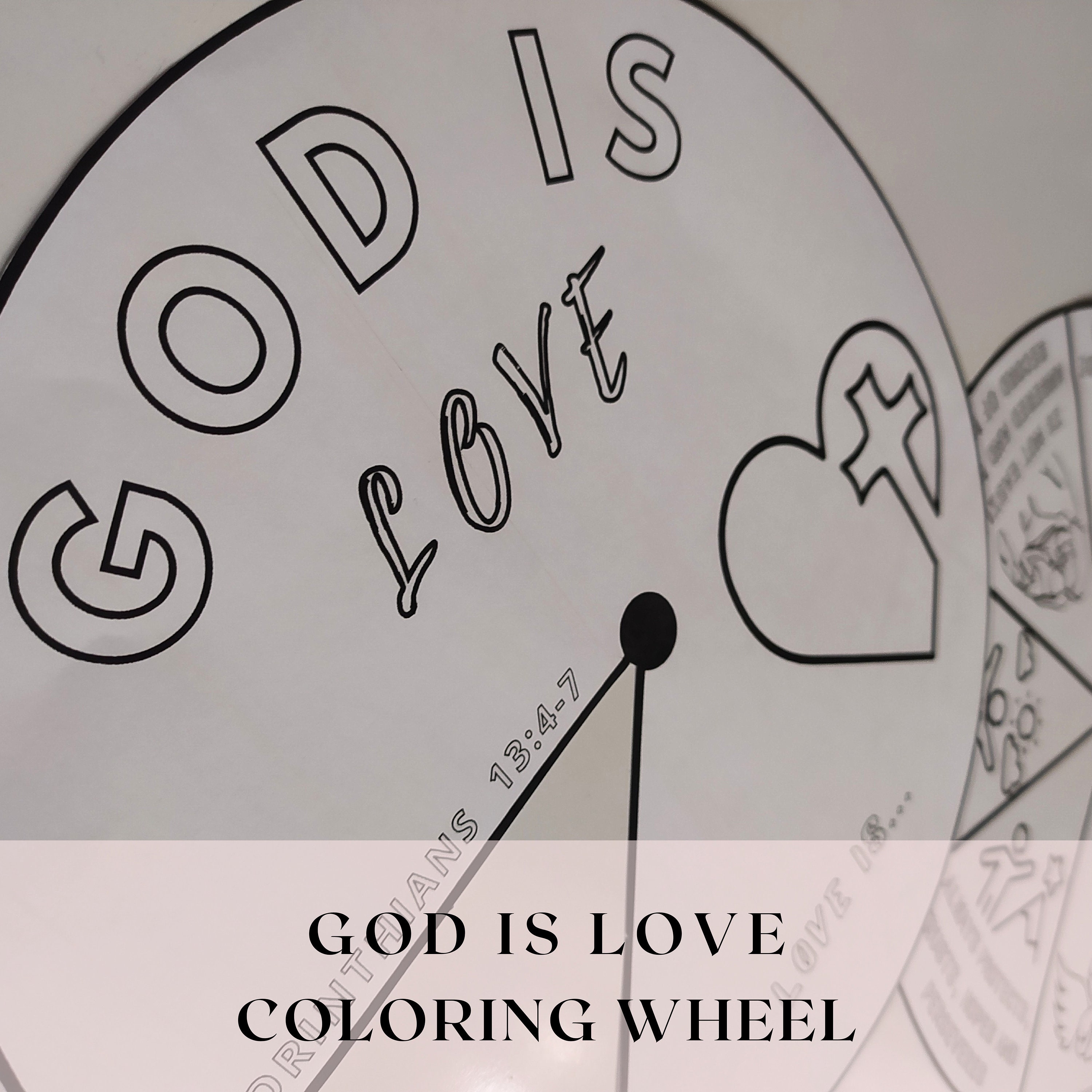 God is Love Coloring Wheel, Printable Sunday School Lesson, Bible Verse ...