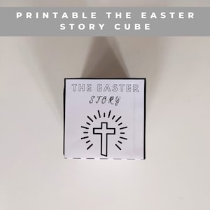 Easter Story Coloring Cube, Printable Bible Verse Activity, Easter ...