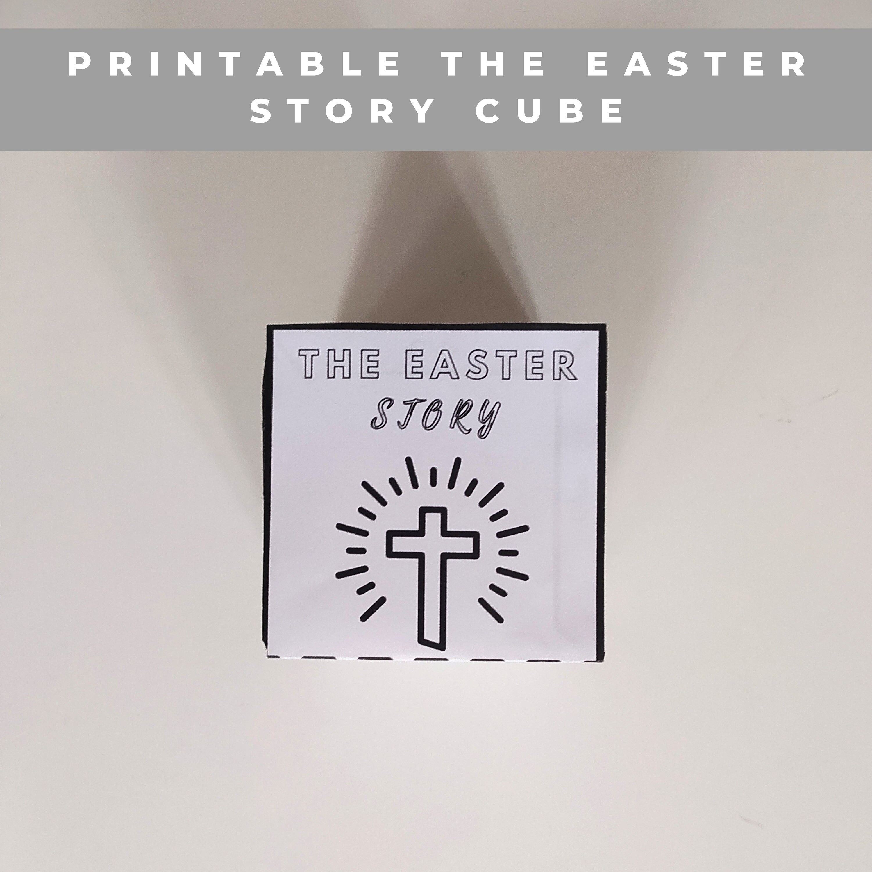 Easter Story Coloring Cube, Printable Bible Verse Activity, Easter ...