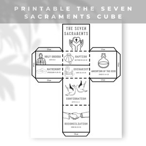 The Seven Sacraments Cube, Bible Coloring Page Learning Sheet ...