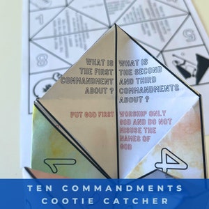 Ten Commandments Cootie Catcher Sunday School Bible Activity,ten ...