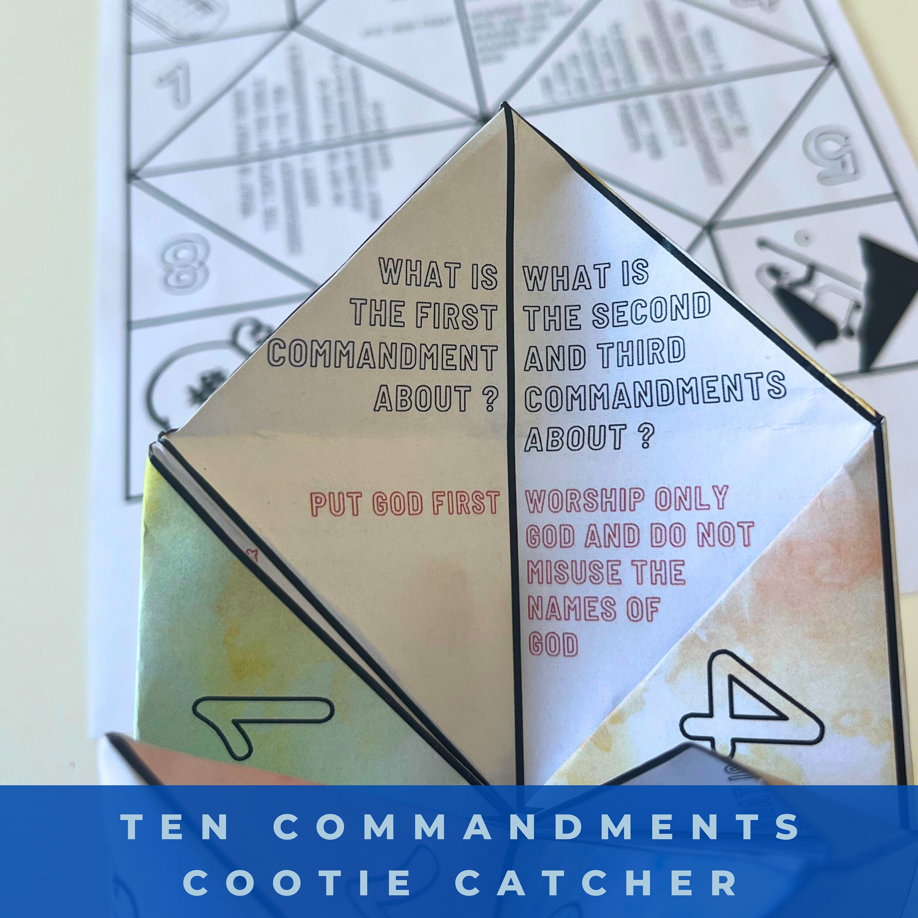 Ten Commandments Cootie Catcher Sunday School Bible Activity,ten ...
