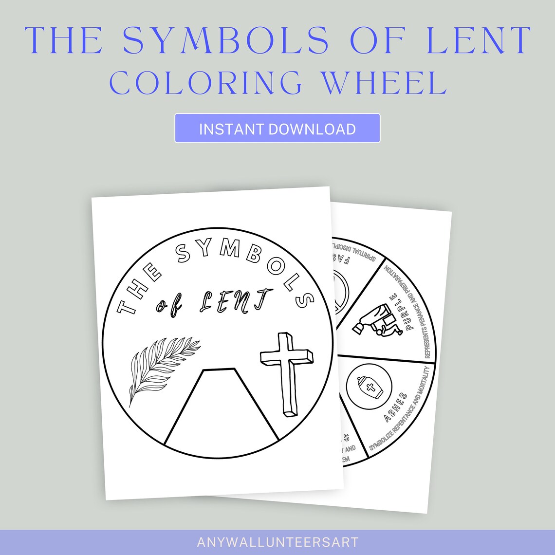 The Symbols of Lent Coloring Wheel, Printable Sunday School Lesson ...