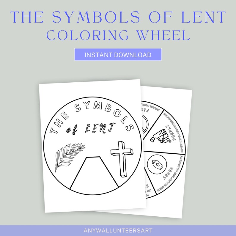 The Symbols of Lent Coloring Wheel, Printable Sunday School Lesson ...