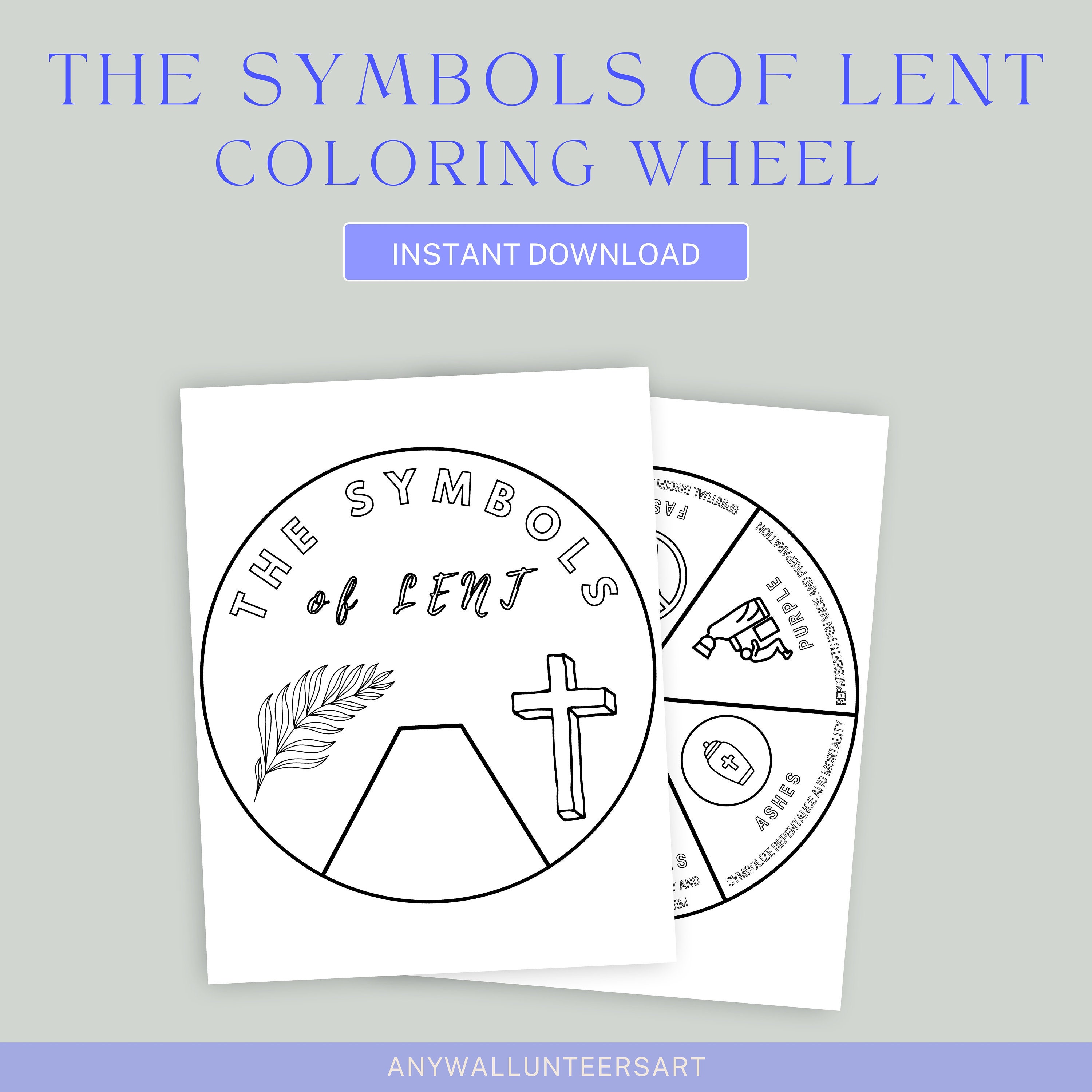The Symbols of Lent Coloring Wheel, Printable Sunday School Lesson ...