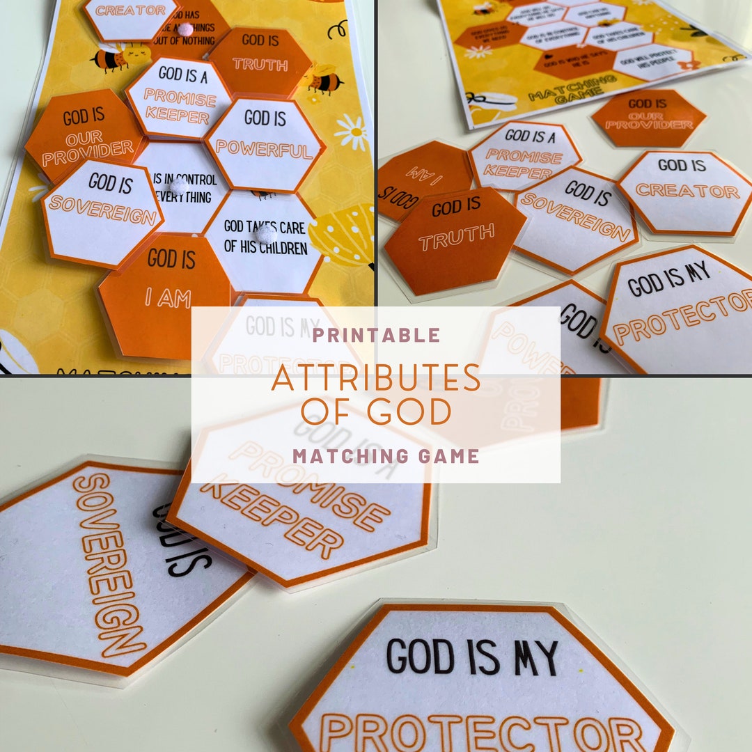 Attributes of God Matching Game, Kids Bible Lesson (printable) - Etsy