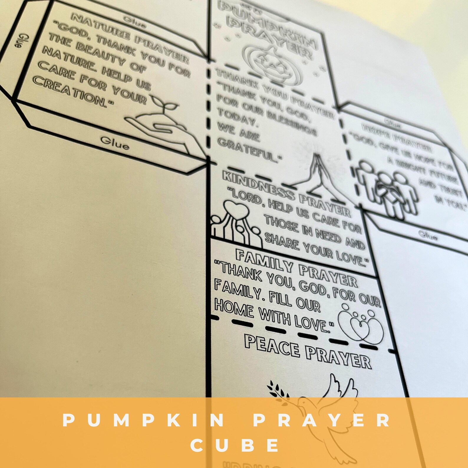 Pumpkin Prayer Coloring Cube for Kids,christian Fall Craft,printable ...