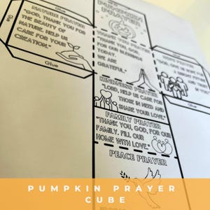 Pumpkin Prayer Coloring Cube for Kids,christian Fall Craft,printable ...