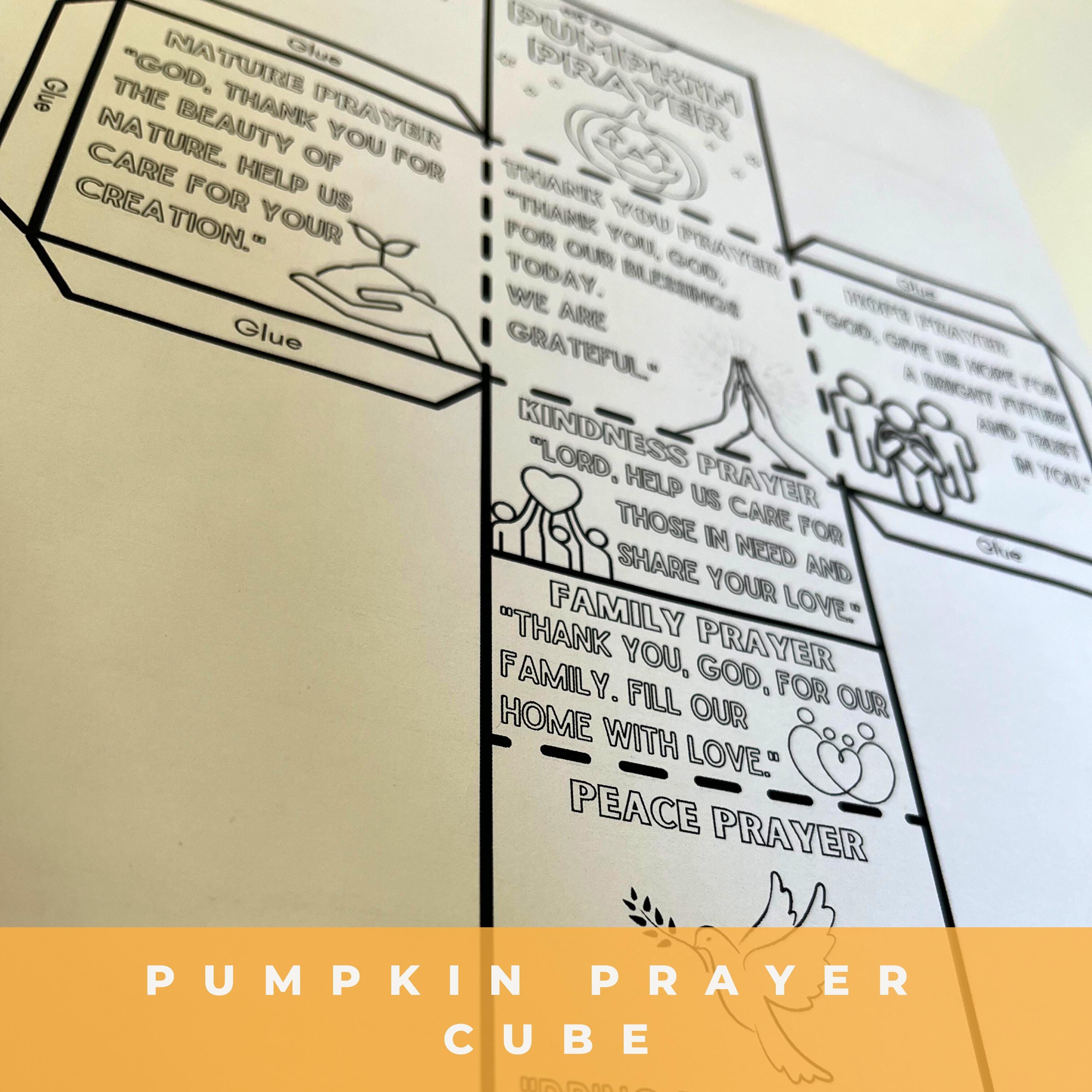 Pumpkin Prayer Coloring Cube for Kids,christian Fall Craft,printable ...