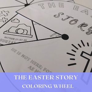 The Easter Story Bible Coloring Wheel, Printable Bible Activity, Bible ...