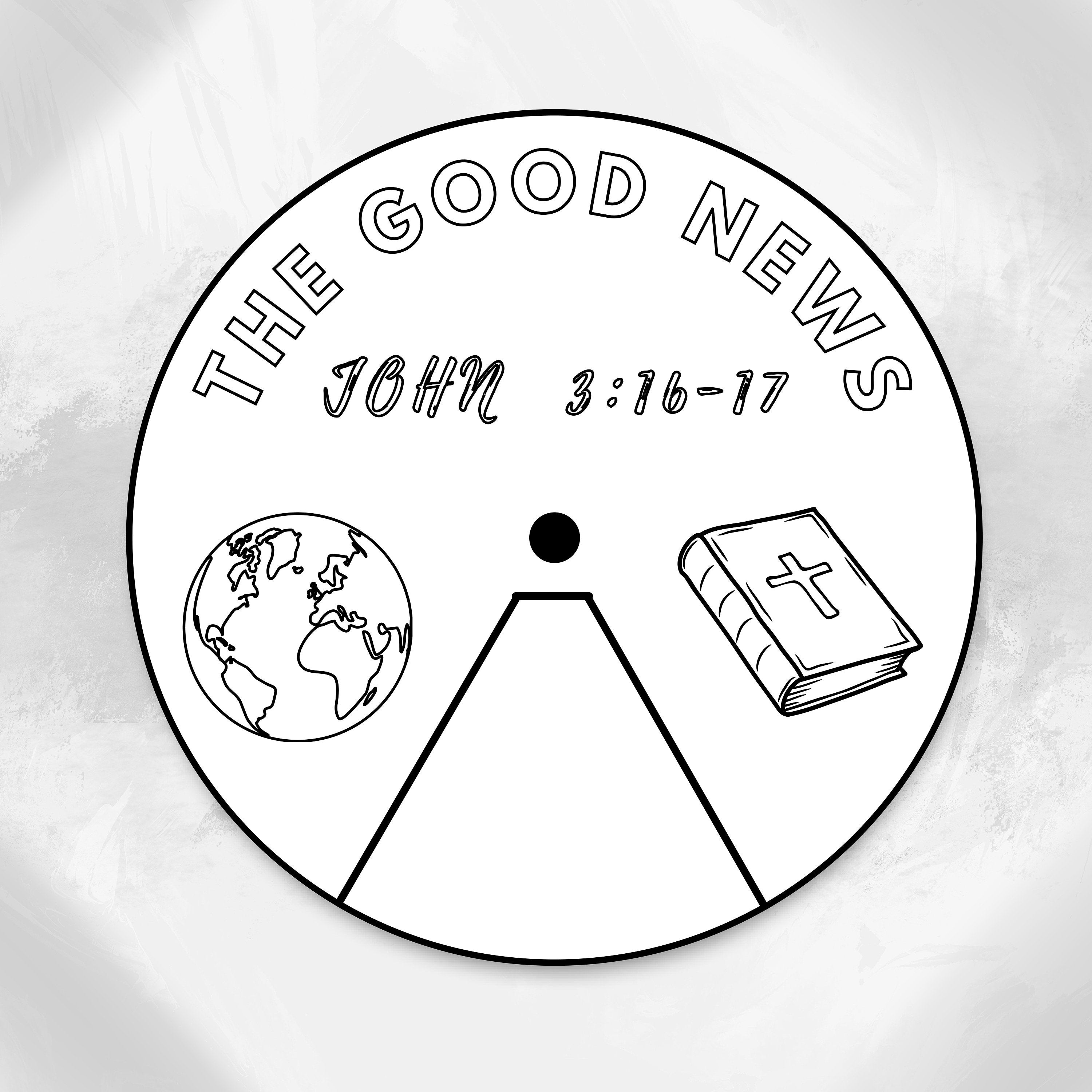 The Good News Coloring Wheel,sunday School Lesson Craft, Bible ...