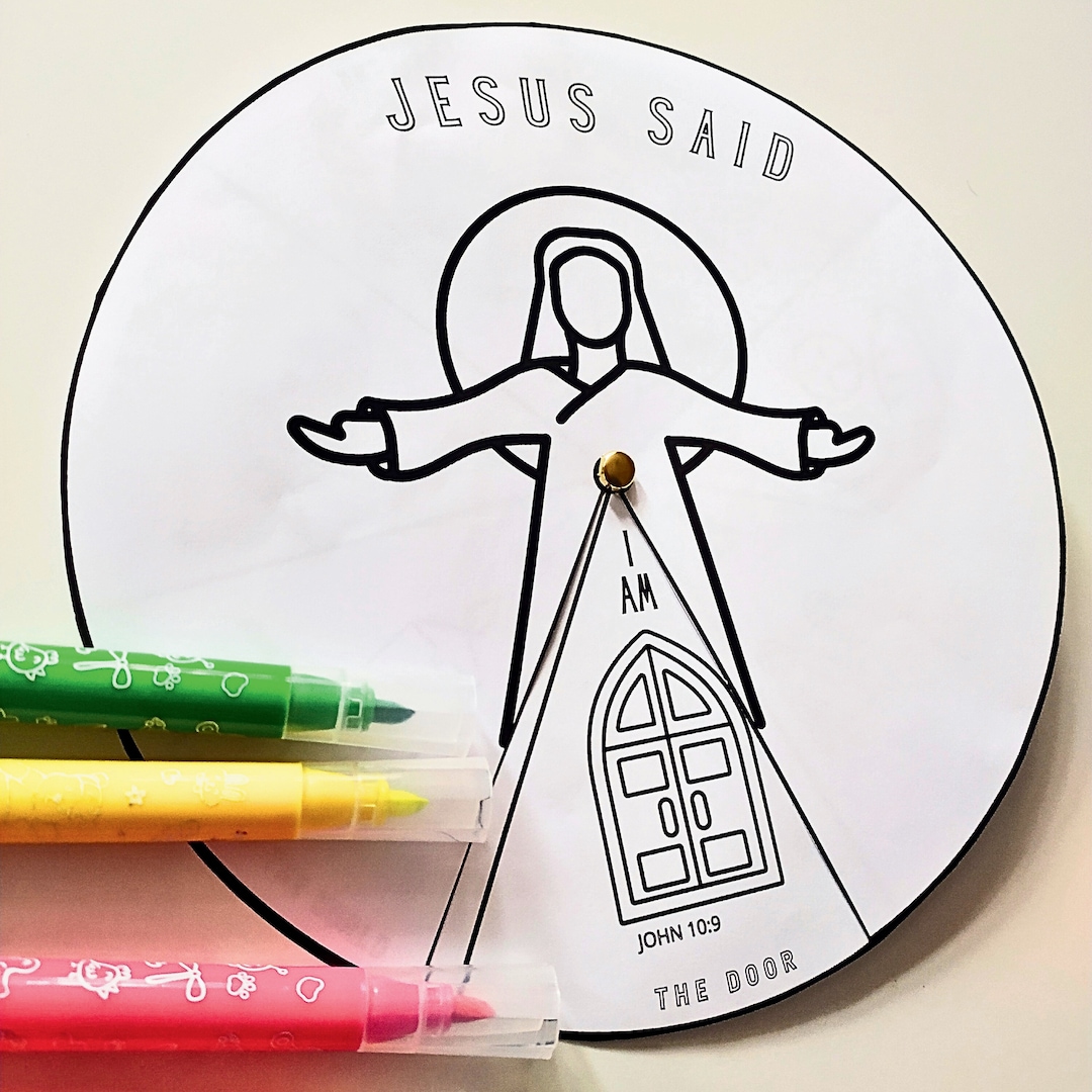 I Am Statements of Jesus Coloring Wheel, Printable Sunday School Lesson ...